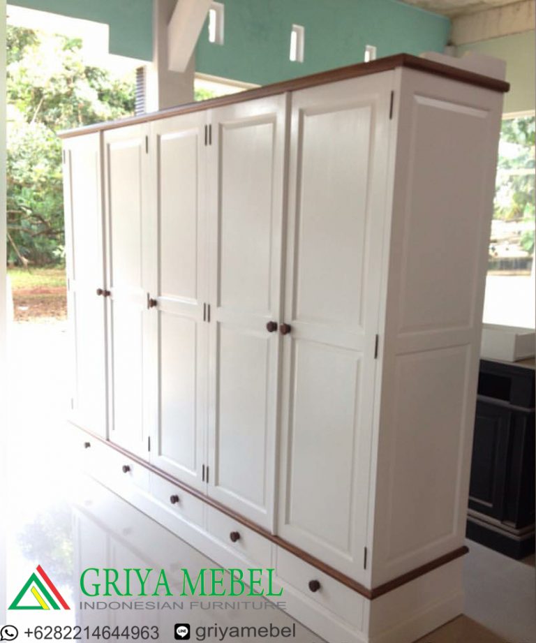 Almari Pakaian Modern 5 Pintu Duco | Furniture Jati Jepara