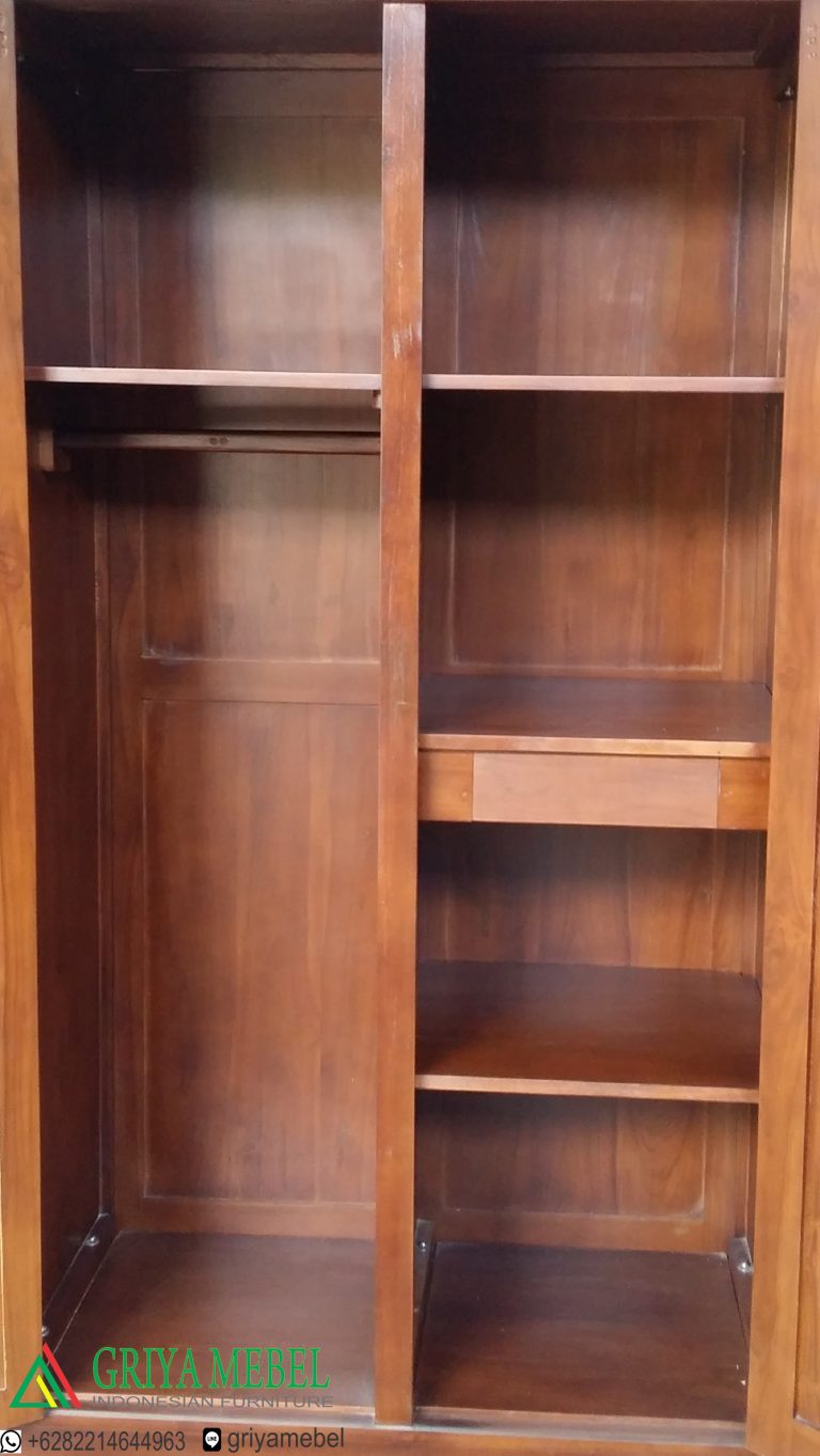Almari Pakaian Semi Antik 2 Pintu Jati | Furniture Jati Jepara