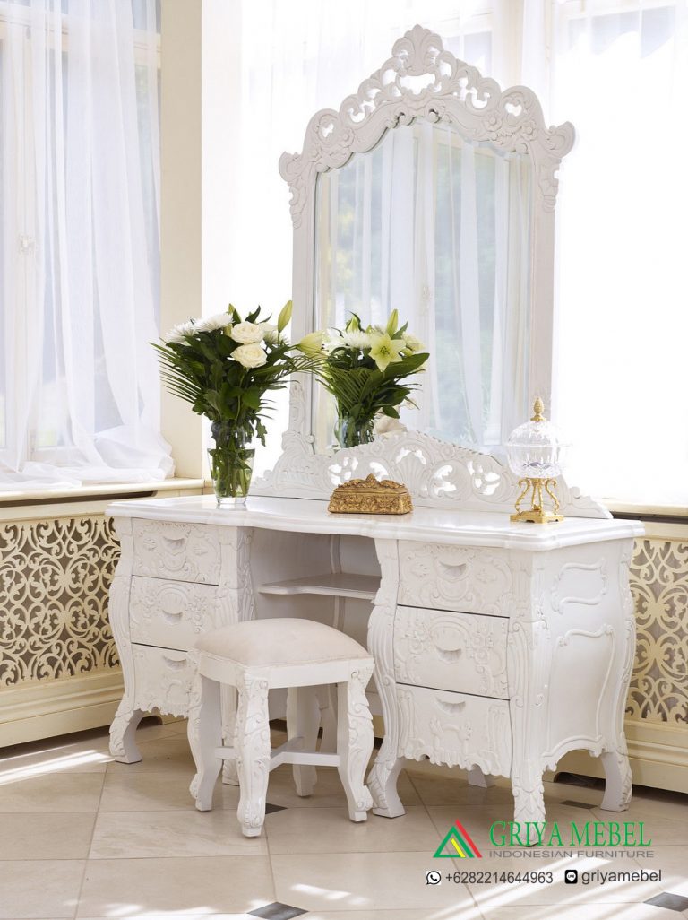 Meja Rias Ukir Jati Mewah Terbaru | Furniture Jati Jepara